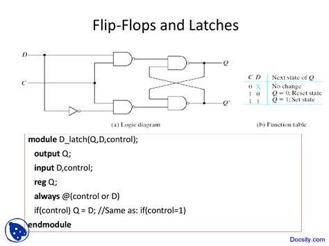 flip flops and latches computer architecture lecture slides docsity