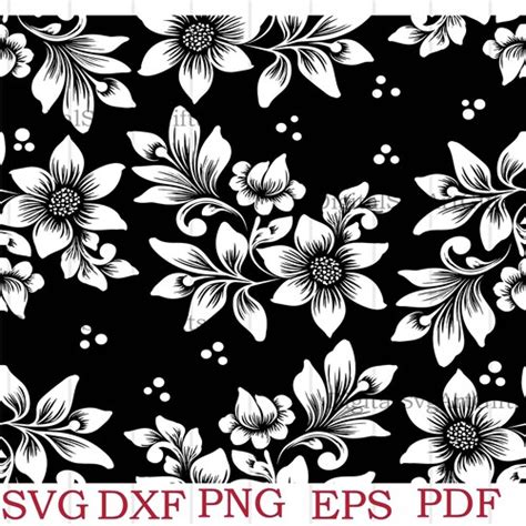 Western Tooled Leather Pattern Floral Svg Etsy
