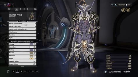 Warframe Skins Nekros Prime Fashion Frame Youtube