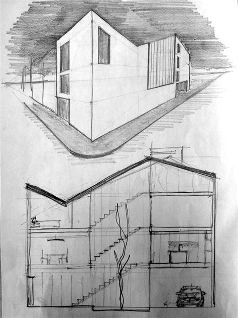 Bocetos de arquitectura Dibujo a lápiz Alzados Bocetos arquitectura