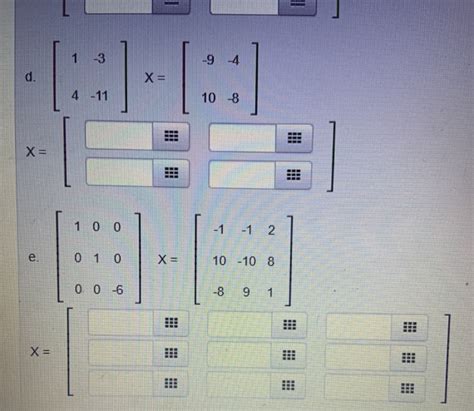 solved 1 point for each section find the matrix x solving