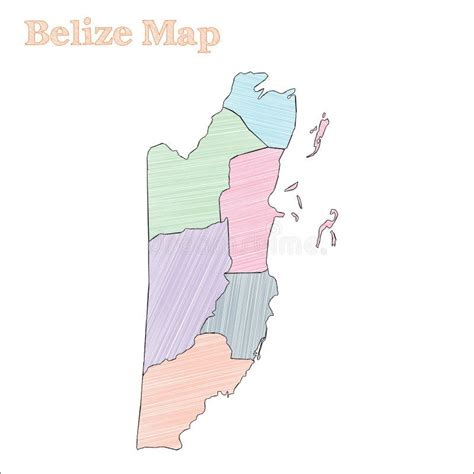 Belize Hand Drawn Map Stock Vector Illustration Of Information