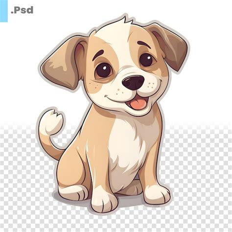Ilustración de vector de perro de dibujos animados lindo aislado en una