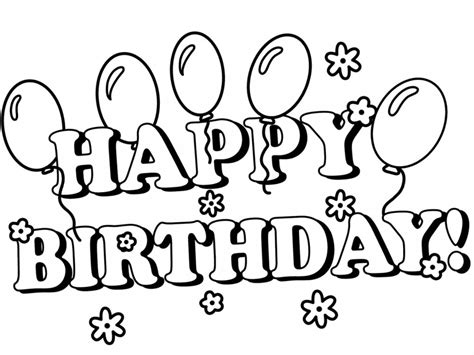 Printable Birthday Wishes Black And White Free Printable Templates