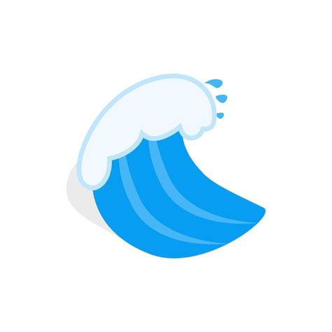Premium Vector Ocean Wave Icon In Isometric 3d Style On A White