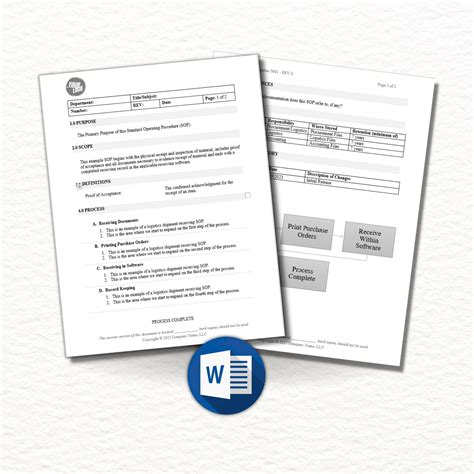 Standard Operating Procedure Template SOP Template Microsoft Etsy