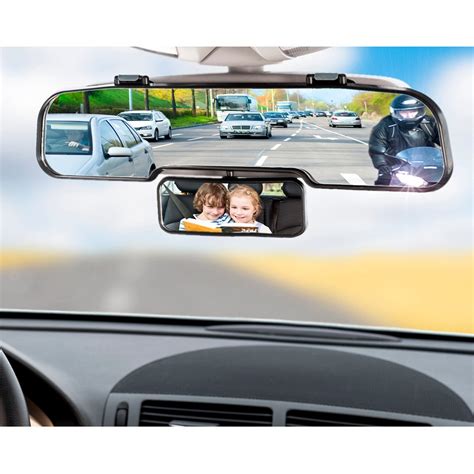 Espejo retrovisor Great Ideas doble fácil de ajustar y quitar para