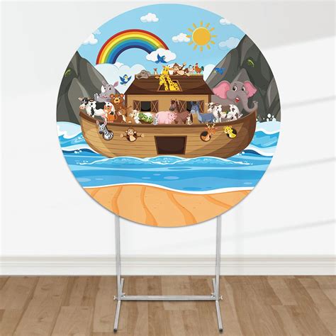 Painel Sublimado Redondo 150cm Veste Fácil Arca de Noé 2 Elo7