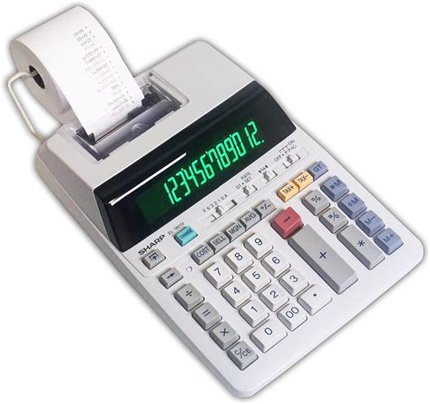 Sharp El V Calculatrice Pour Imprimante Chiffres Blanc Amazon