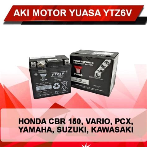 Promo Aki Motor Yuasa YTZ6V GTZ6V Untuk Vario 125 150 Beat ISS Scoopy
