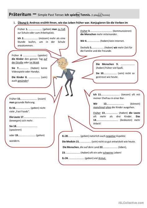 Pr Teritum Schwache Verben English Esl Worksheets Pdf Doc