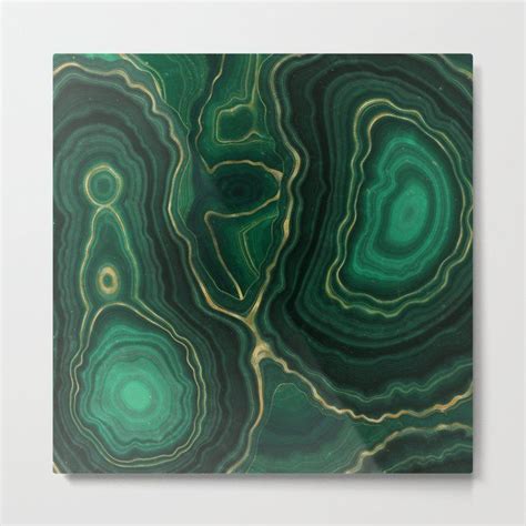 Malachite Texture 09 Metal Art Print By Aloke Design LARGE