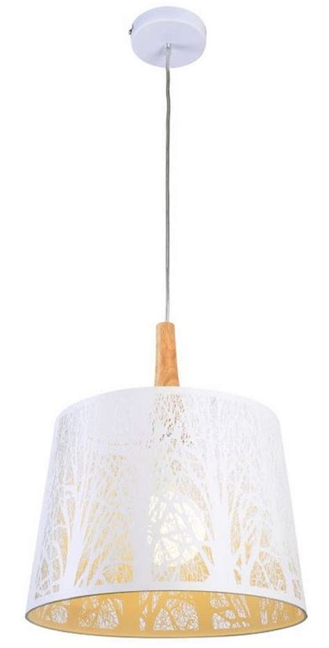 Casa Padrino lampe suspendue blanc naturel Ø 35 x H 40 cm Lampe