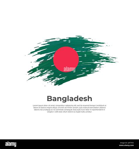 Bangladesh Flag Brush Strokes Brush Painted Bangladeshi Flag On A
