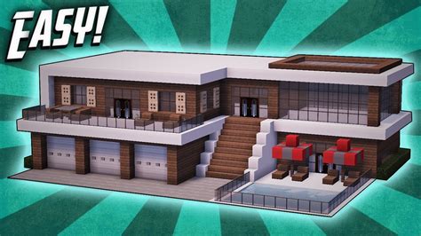 Minecraft How To Build A Modern Mansion House Tutorial Youtube