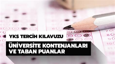 ÖSYM YKS tercih kılavuzu taban puanları ve kontenjanlar belli oldu YKS