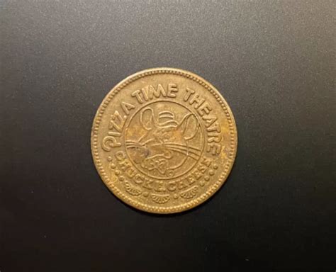 1 JETON PIZZA Vintage 1982 Chuck E Fromage Laiton 25 Cents Play Showbiz