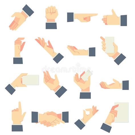 Hand Gesture Silhouette Icons Man Hands Gestures Pointing Finger And