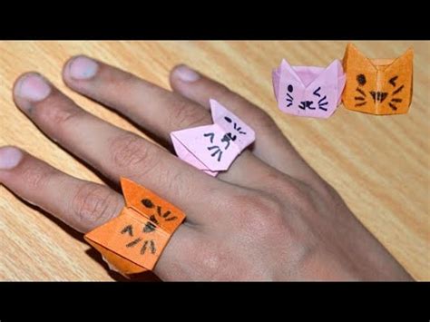 How To Make Paper Ring Origami Paper Cat Ring Youtube