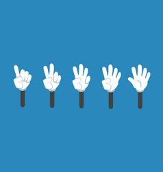 Counting Hand Countdown Gestures Language Number Vector Image