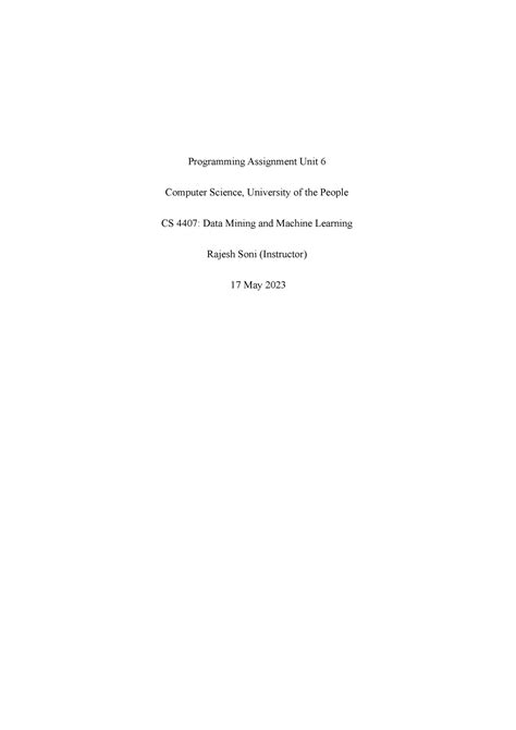 CS 4407 Programming Assignment Unit 6 Programming Assignment Unit 6