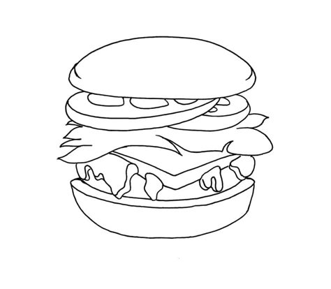 Coloriage Délicieux Hamburgers télécharger et imprimer gratuit sur