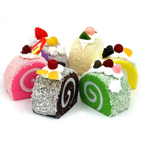 6PCS Realistic Artificial Simulation Cake Dessert Mixed Fake Cake Food