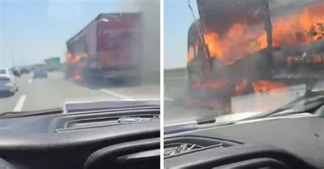 Vatra Guta Kamion Na Auto Putu U Beogradu Plamen Zahvatio I Kabinu
