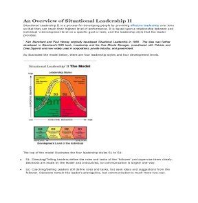 An Overview Of Situational Leadership Ii