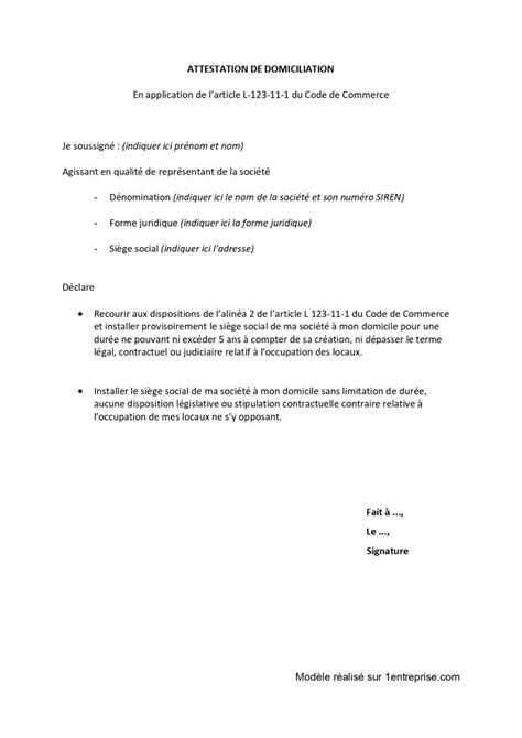 Déclarez votre Domicile Gratuit Format Word