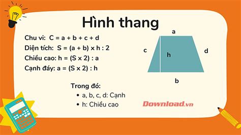 Toán Tiểu học Công thức tính diện tích chu vi thể tích hình cơ bản