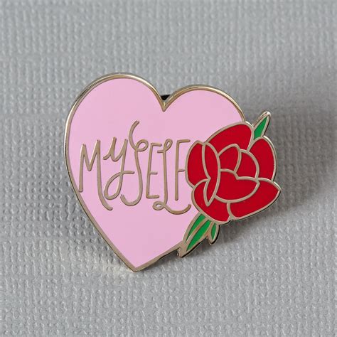 Myself Heart Enamel Pin Body Positive Lapel Badge Pin Etsy