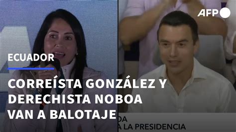 Correísta Luisa González y derechista Daniel Noboa disputarán balotaje