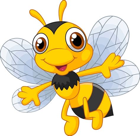 Dibujos Animados De Abejas Lindas Vector Premium