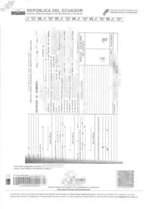 Traducción jurada al alemán Inscripción de Nacimiento Ecuador