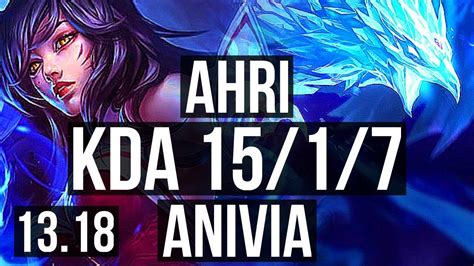 AHRI Vs ANIVIA MID 15 1 7 Legendary 1100 Games 800K Mastery
