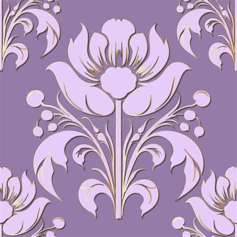 Art Nouveau Floral Sem Descontinuidades Padrão 3d Floral Para Tecidos