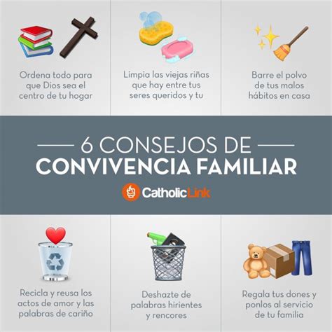 Infografía 6 consejos de convivencia familiar Catholic Link