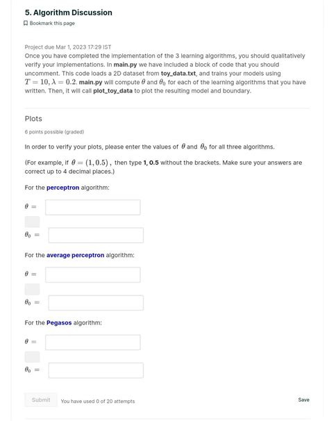 solved 5 algorithm discussion d bookmark this page project