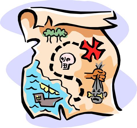 Pirate Maps Of The Treasure Island Clipart Clipart Best