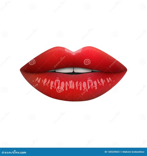 Red Lips Isolated Stock Illustration Illustration Of Lady 130539825