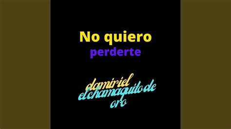 No Quiero Perderte YouTube