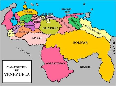 Mapas de Venezuela político y físico para descargar e imprimir