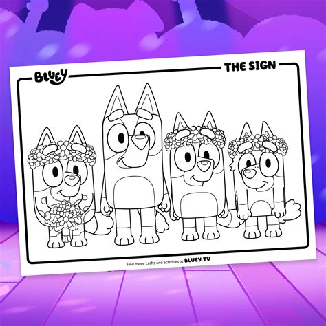 Bluey With Bingo And Dad Coloring Page Free Printable Coloring Pages