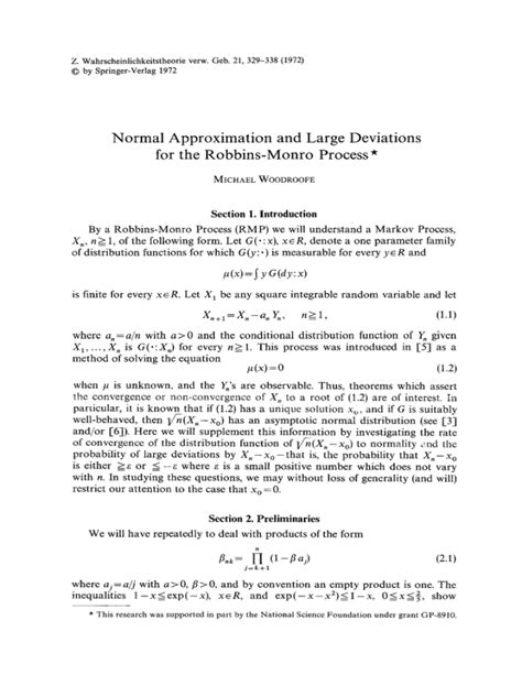 normal approximation and large deviations for the