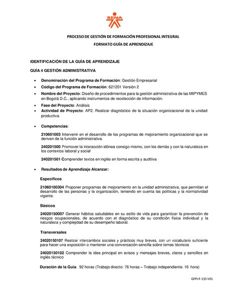 Guia 4 PROCESO DE GESTIN DE FORMACIN PROFESIONAL INTEGRAL FORMATO