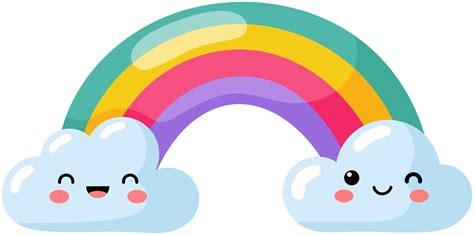 Autocolantes decorativos de ilustrações Arco íris nuvens feli