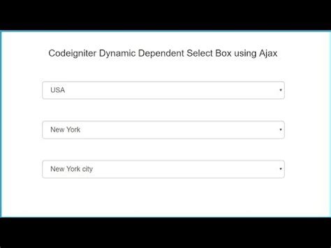 Codeigniter Dynamic Dependent Select Box Using Ajax Webslesson