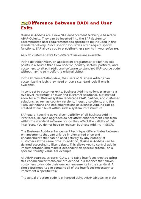 PDF Difference Between BADI And User Exits DOKUMEN TIPS