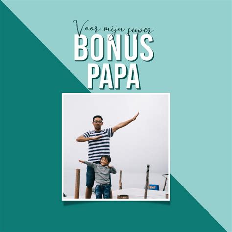 Vaderdagkaart Superbonuspapa Typografisch Blauw Kaartje2go